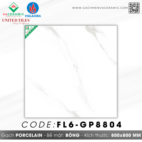 GẠCH LÁT NỀN 80x80 VIGLACERA FL6-GP8804