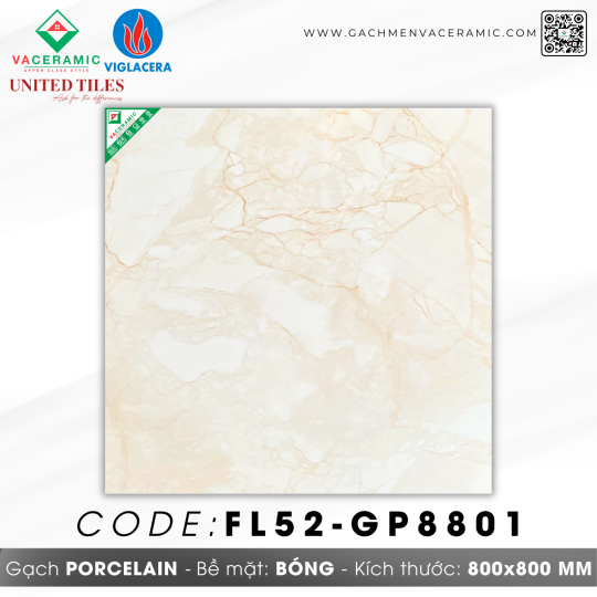 GẠCH LÁT NỀN 80x80 VIGLACERA FL52-GP8801